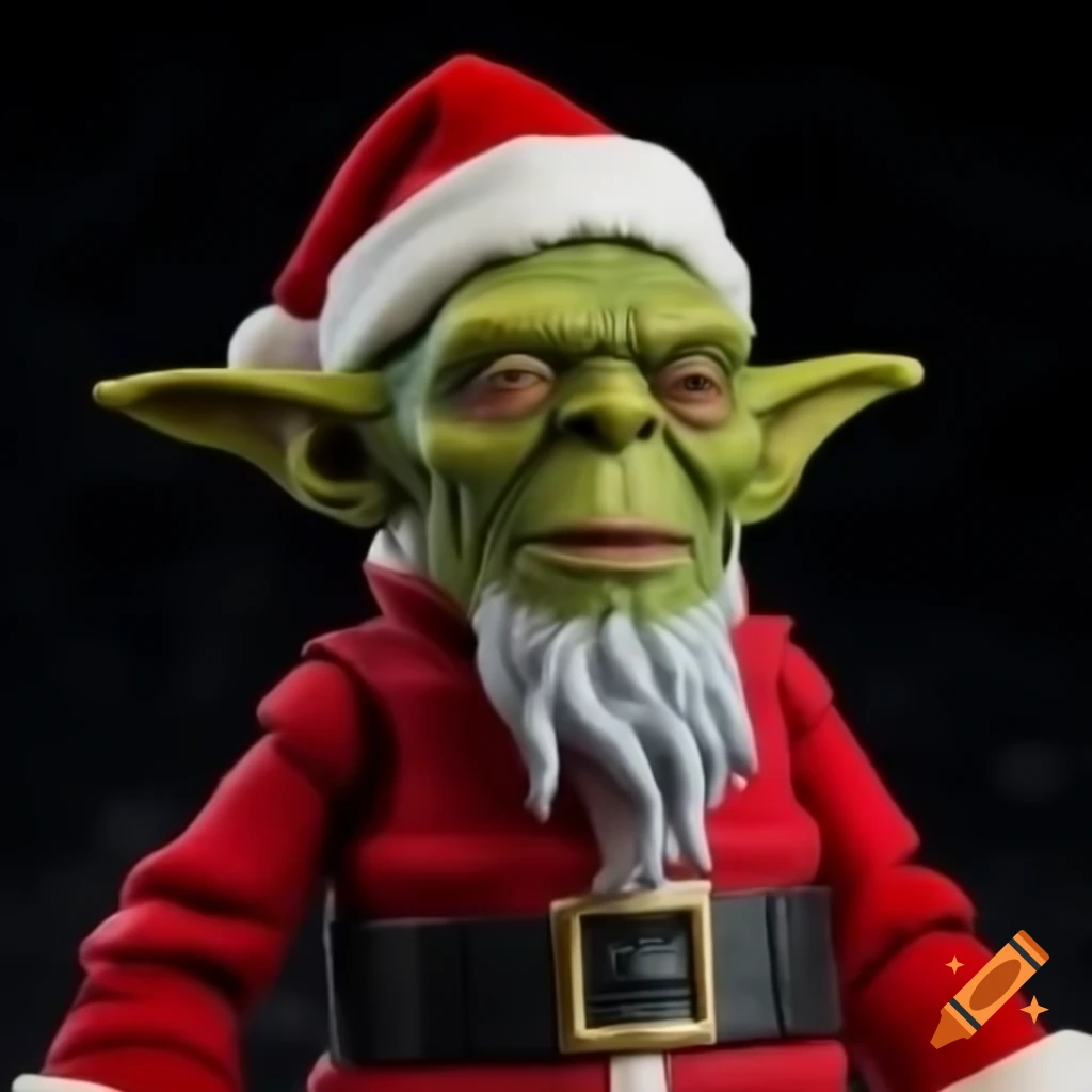 Scrawny goblin dressed as santa claus on Craiyon