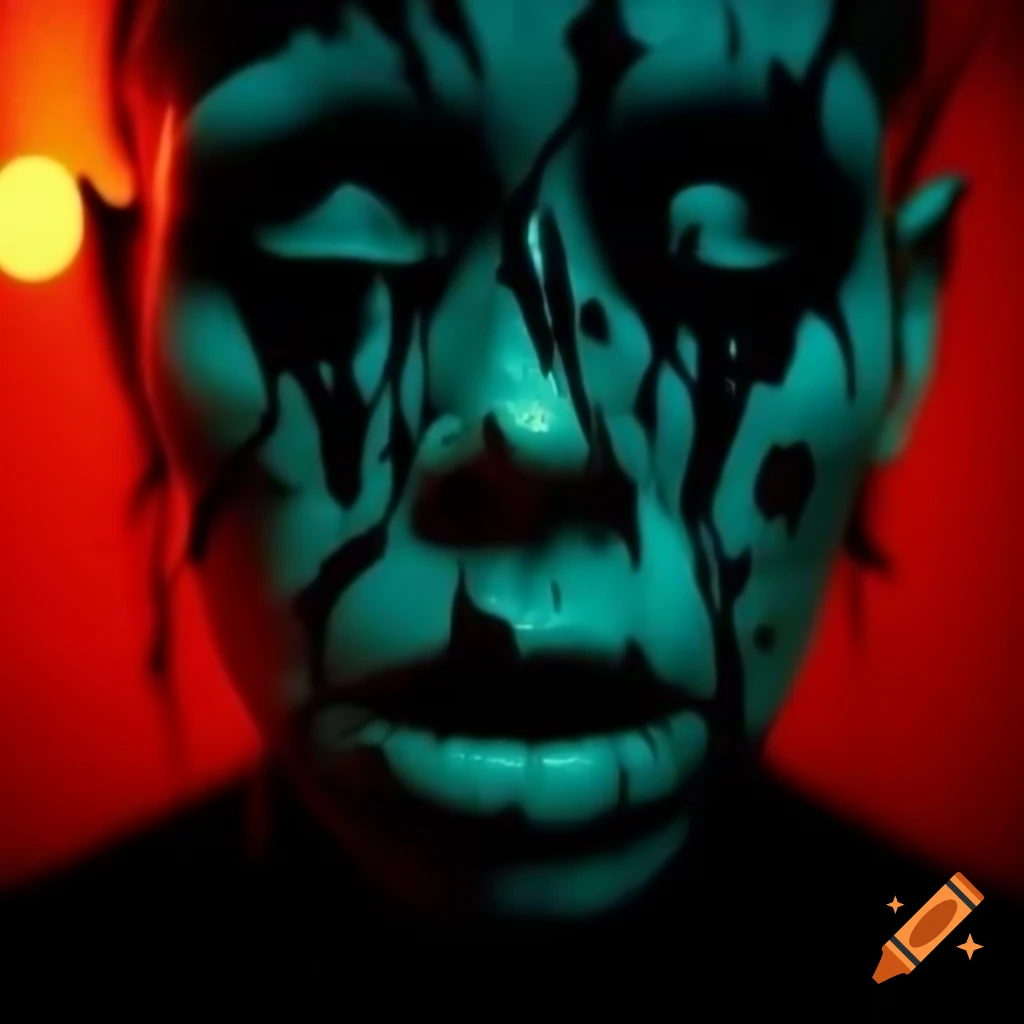 Disturbing abstract depiction of a disfigured face in photorealistic ...