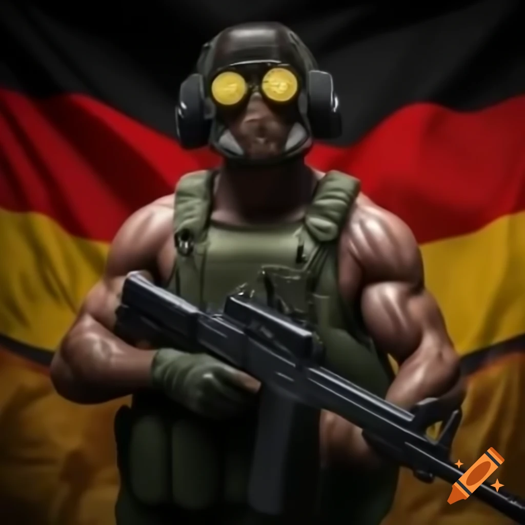 Ultra realistic German male superhero with glowing eyes wielding a ...