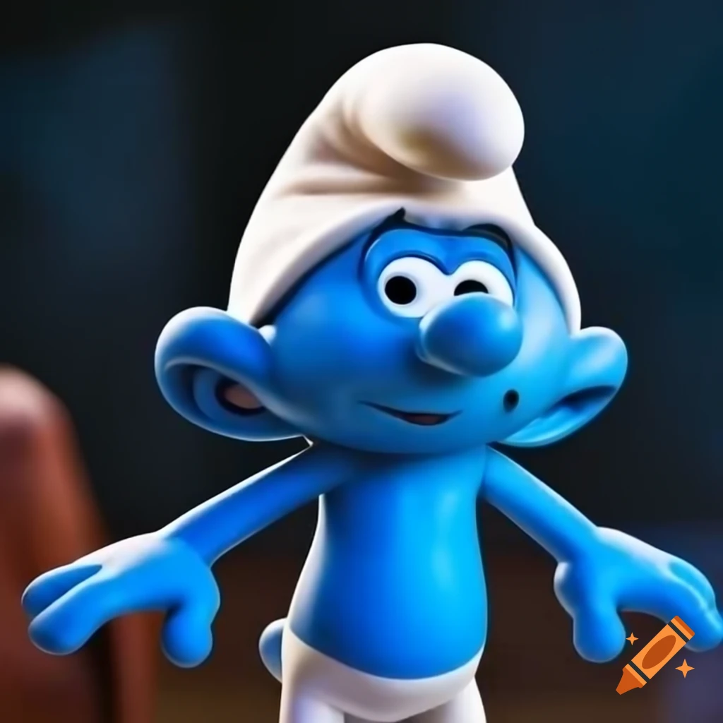 Male smurf character striking a pose on Craiyon