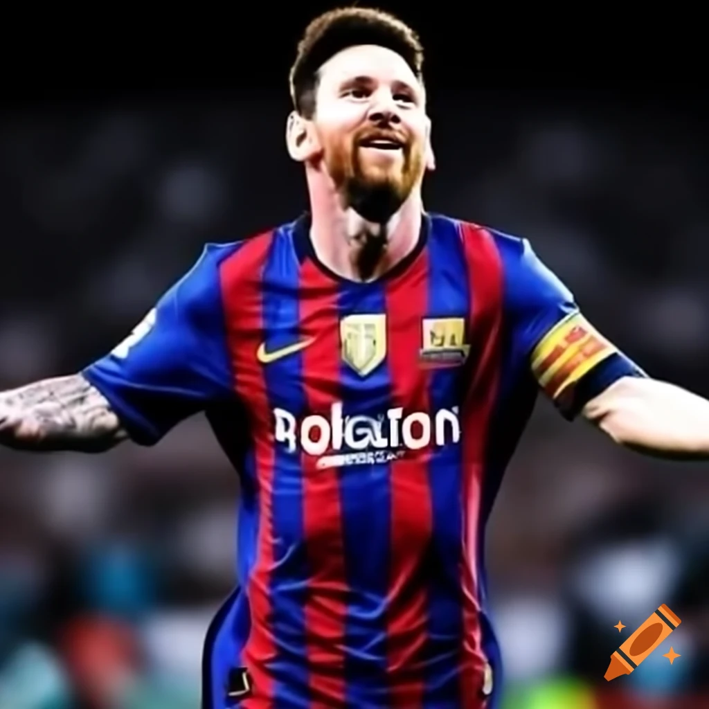 Lionel messi playing soccer, showcasing athletic skills on Craiyon