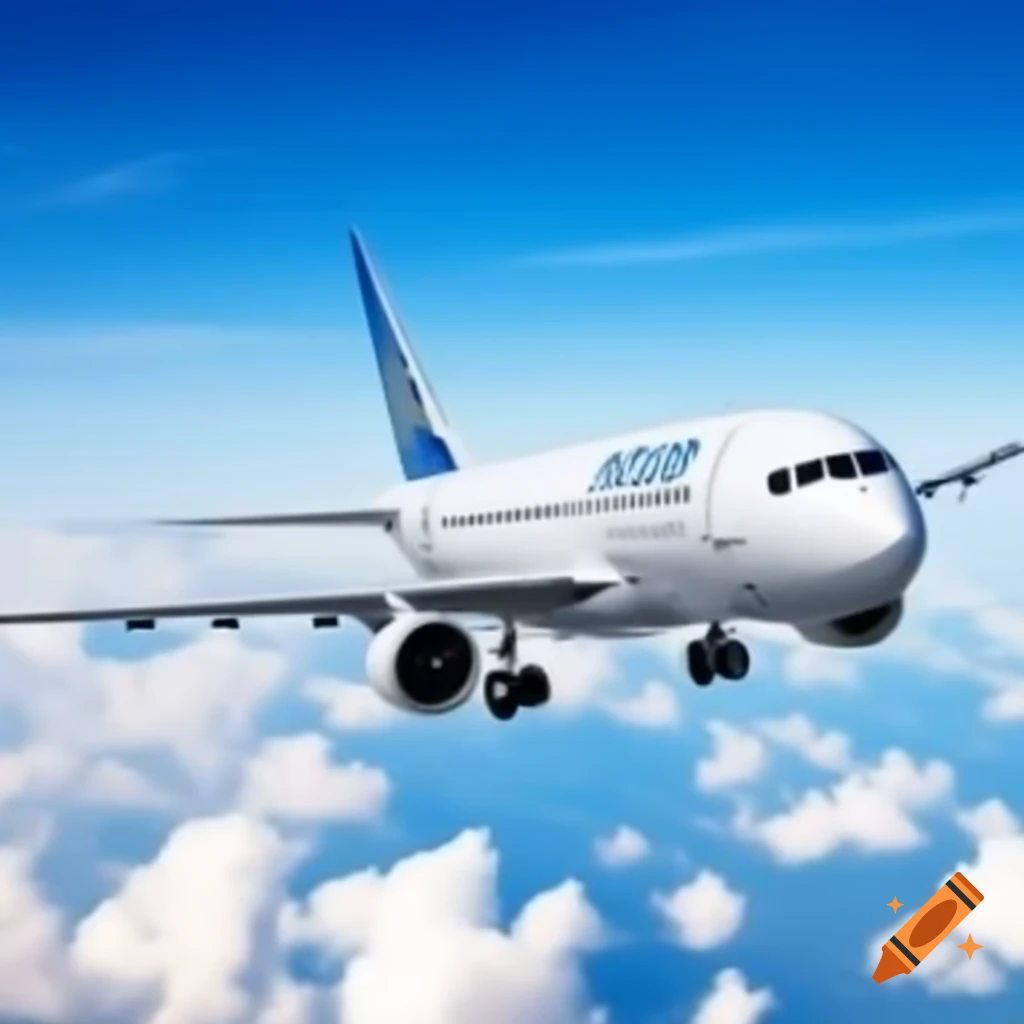 Airplane in flight on Craiyon