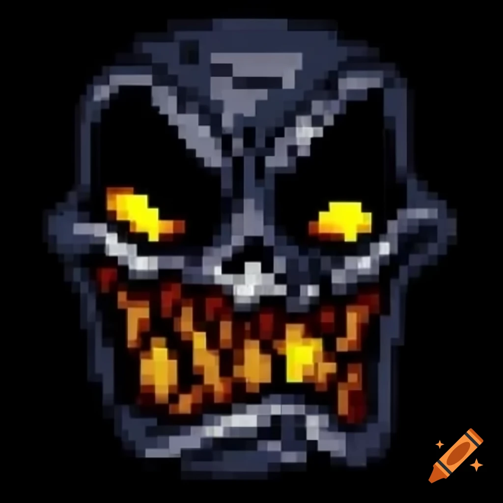 Pixelated horror art featuring grotesque entities on Craiyon