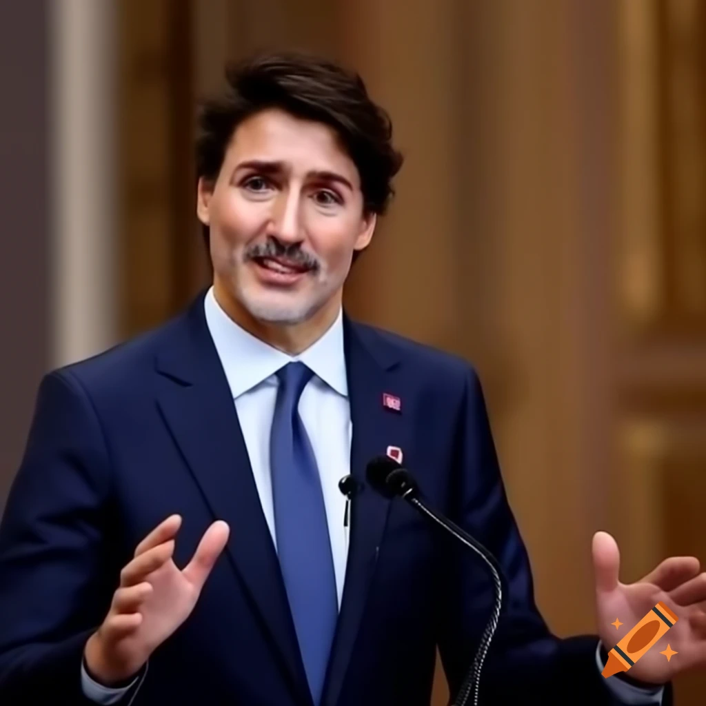 Realistic depiction of Justin Trudeau and Pierre Poilievre in an ...