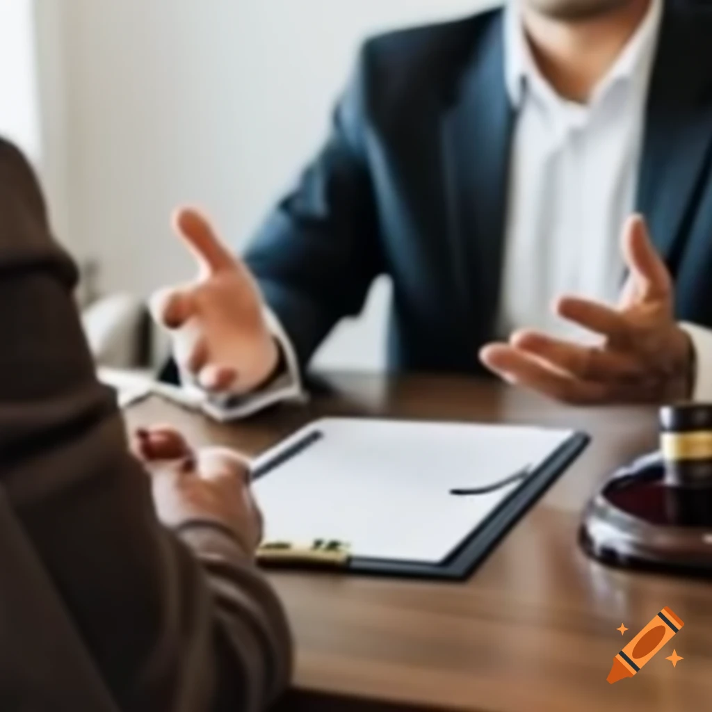 Lawyer providing legal advice to client on Craiyon