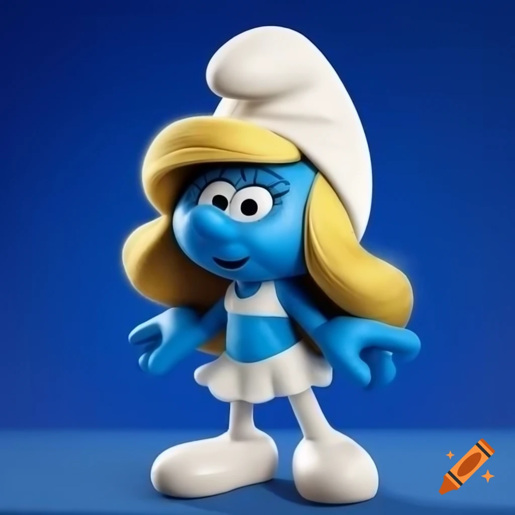 Female smurf character posing on Craiyon