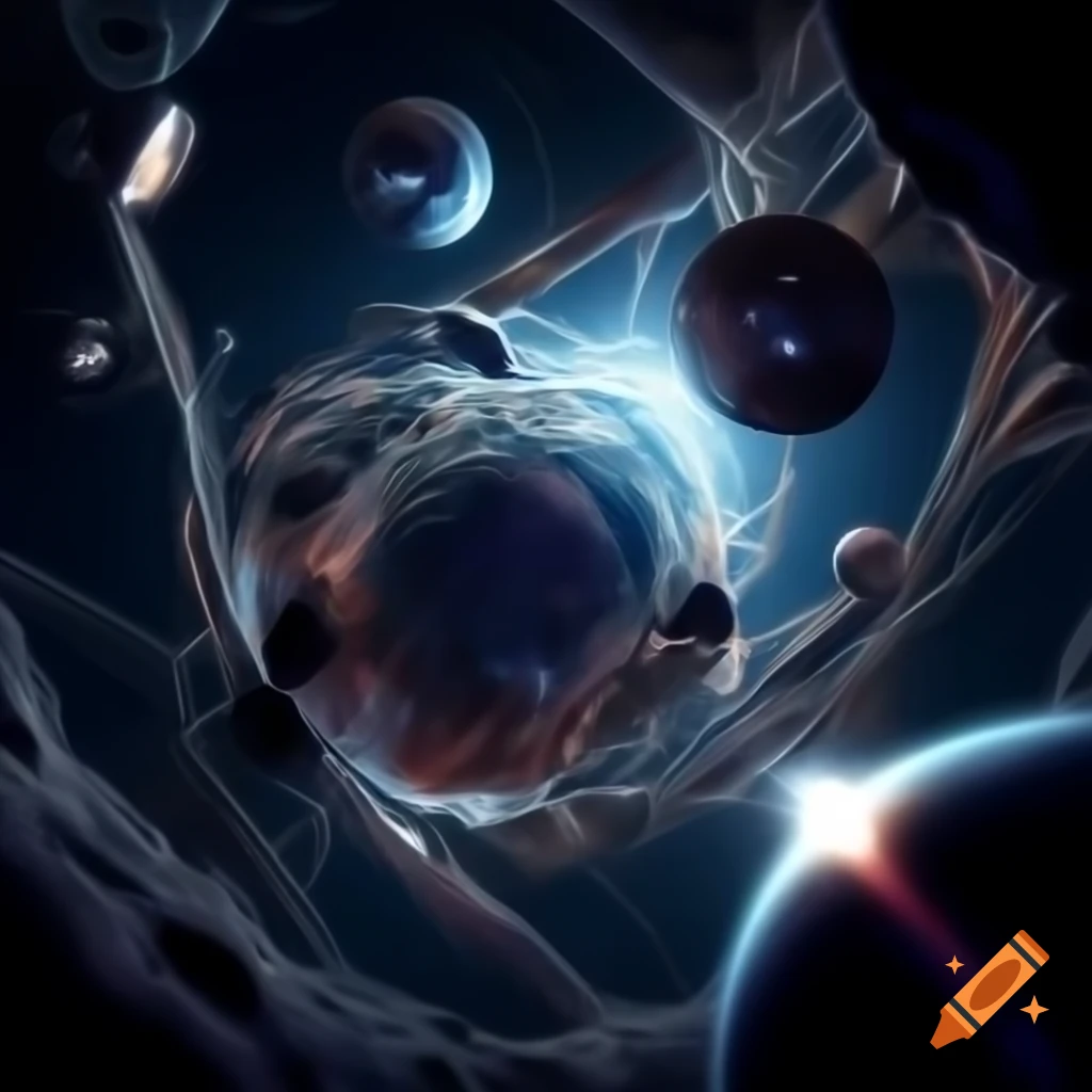 Surreal depiction of 5-dimensional space with intricate geometric ...