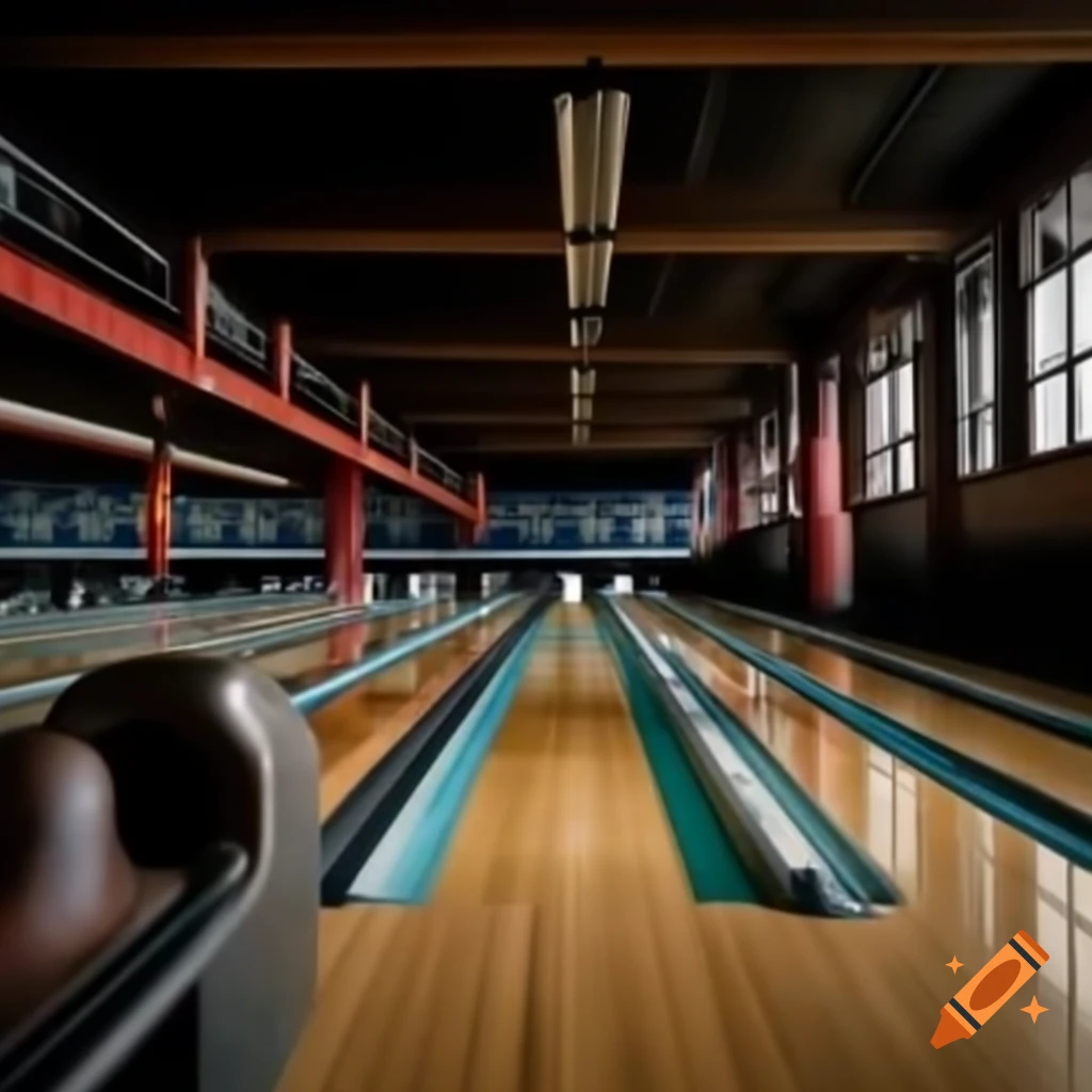 Industrial style bowling alley interior design on Craiyon