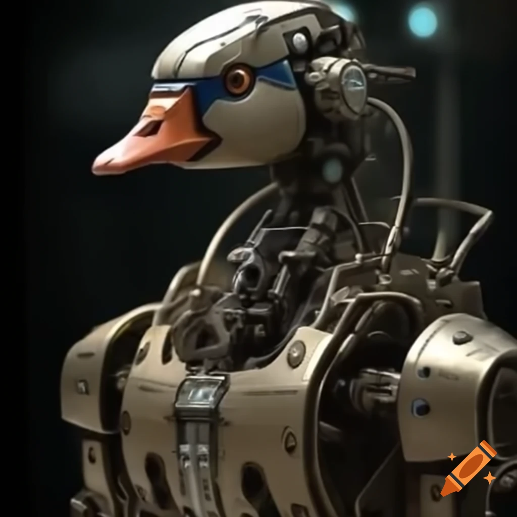 Cross section illustration of a mechanical robot goose on Craiyon
