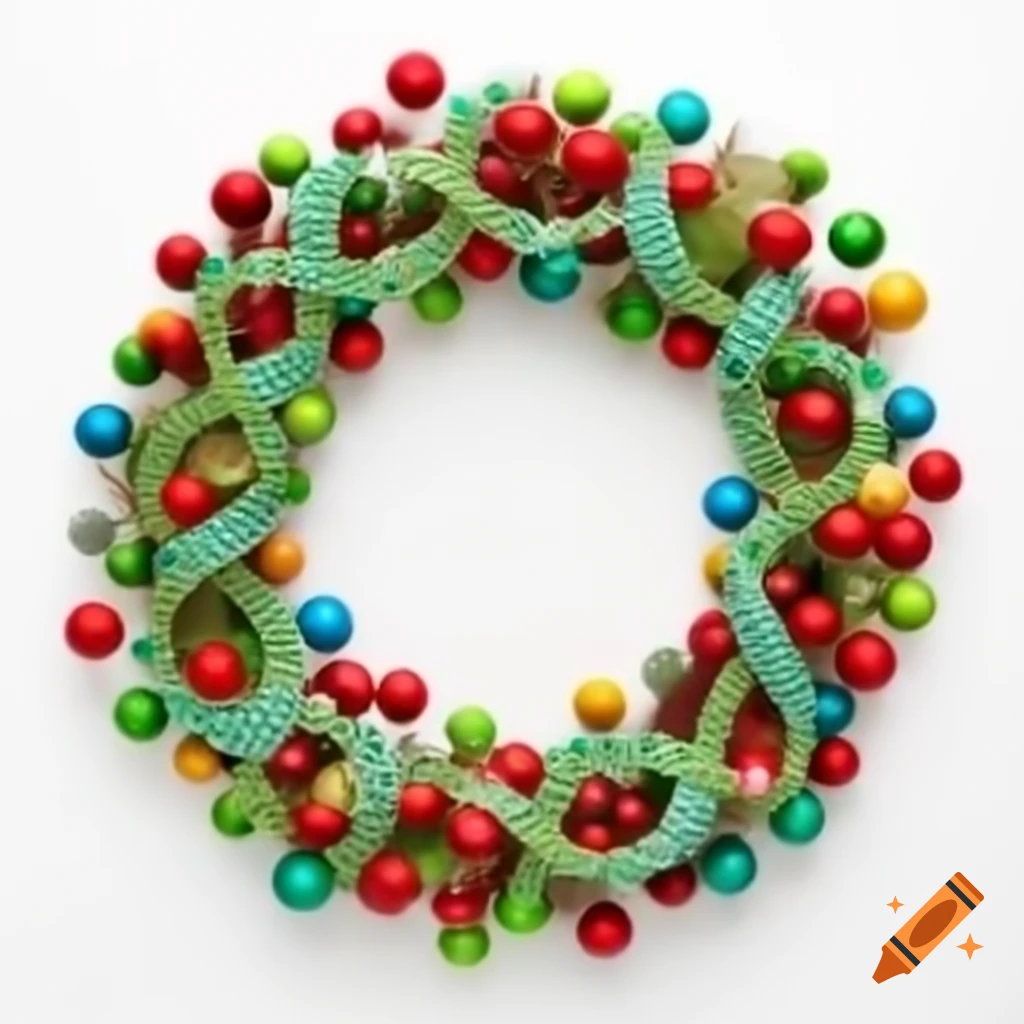 Circular plasmid DNA ring designed as a Christmas wreath on Craiyon