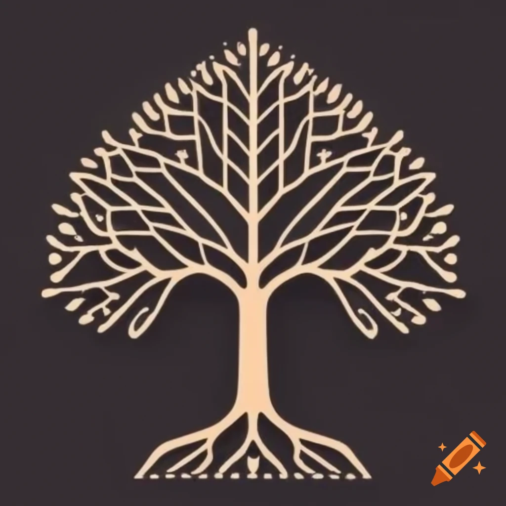 Linear geometric tree design artwork on Craiyon