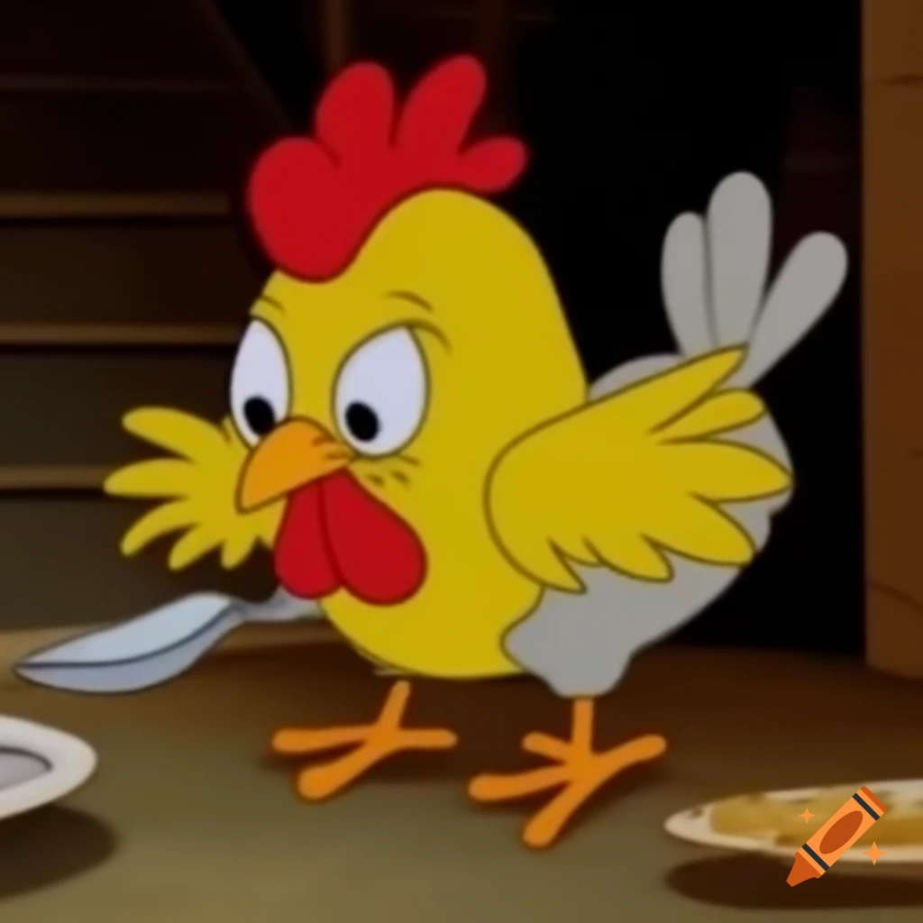 A whimsical illustration of a chicken dressed as a superhero in ...