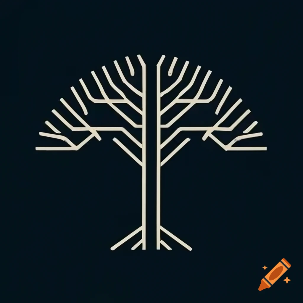 Linear geometric design of a tree on Craiyon