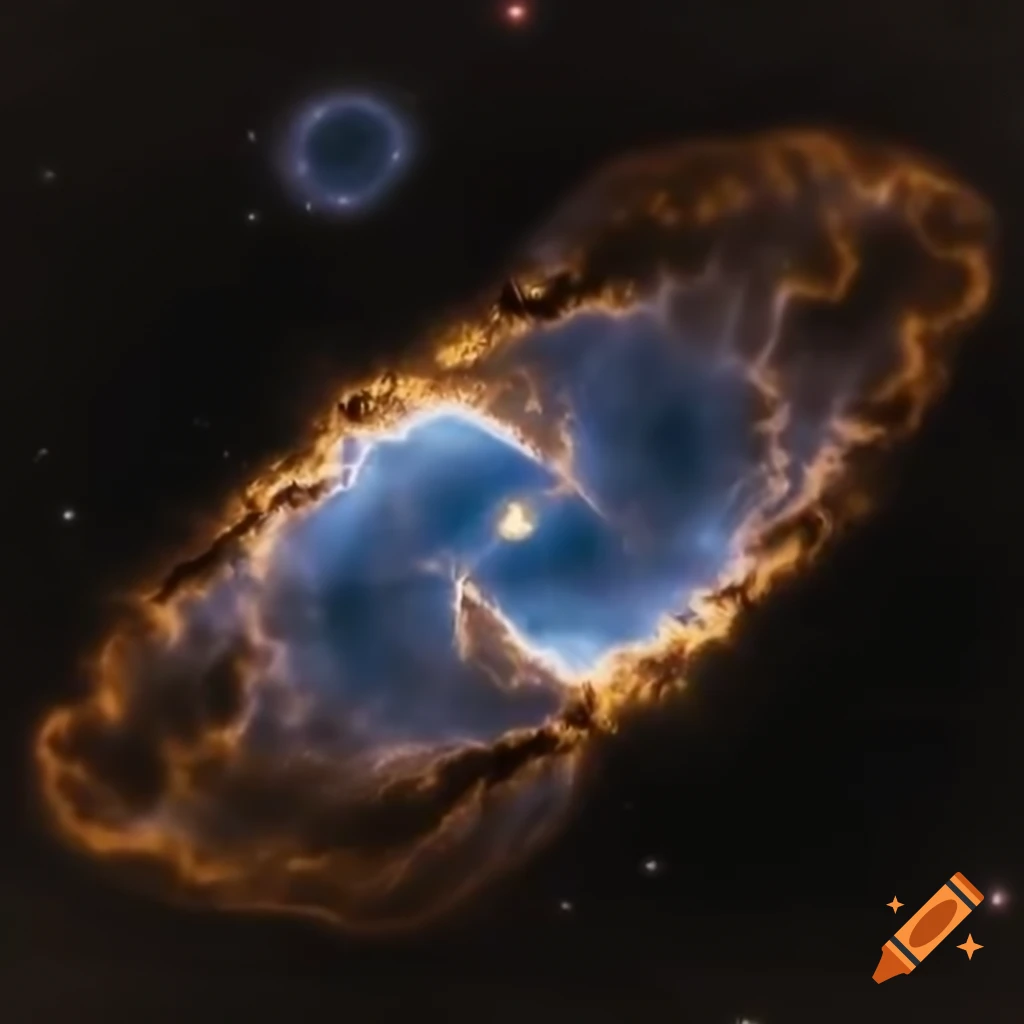 Swirling nebula resembling cosmic flower in vast space on Craiyon