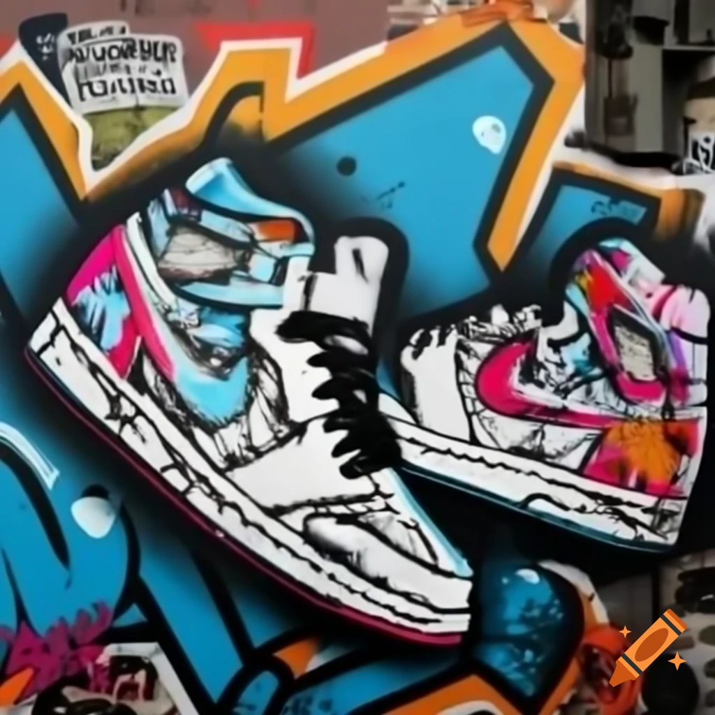 Graffiti artwork featuring the words 'Jordan 1' on Craiyon