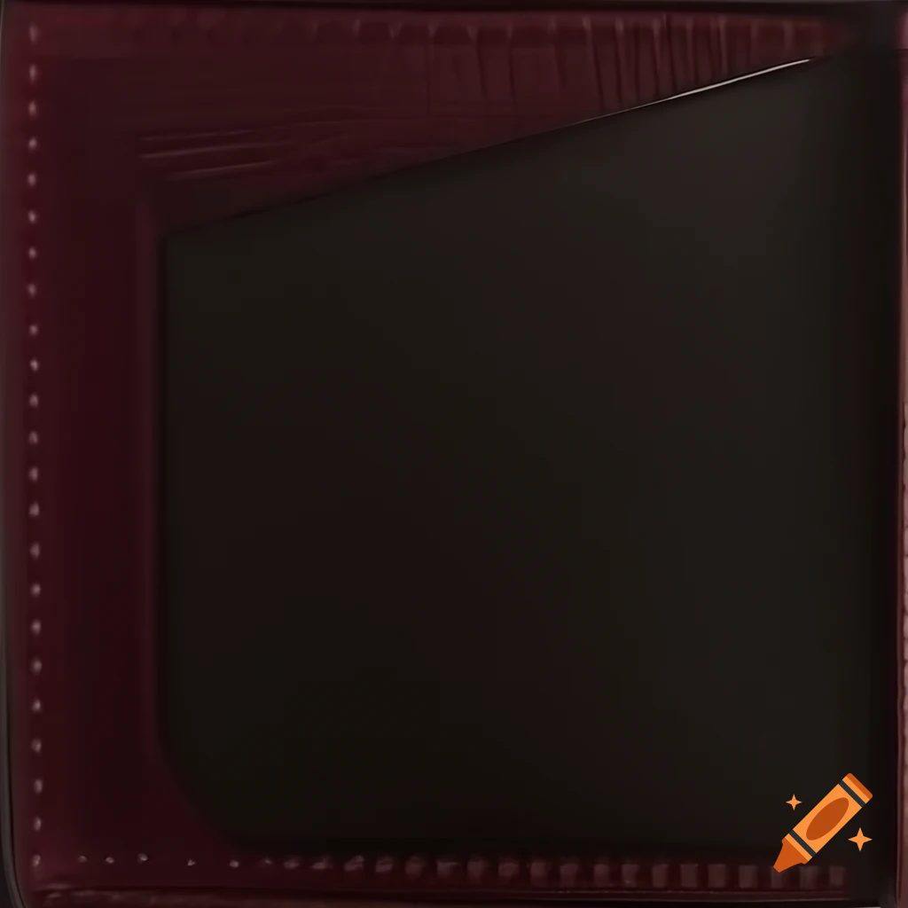 Detailed black leather pattern with maroon stitching and leather section on Craiyon