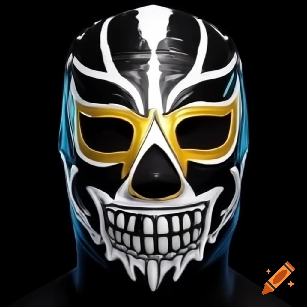 Intricate pro wrestling mask with skeleton design for dramatic effect ...
