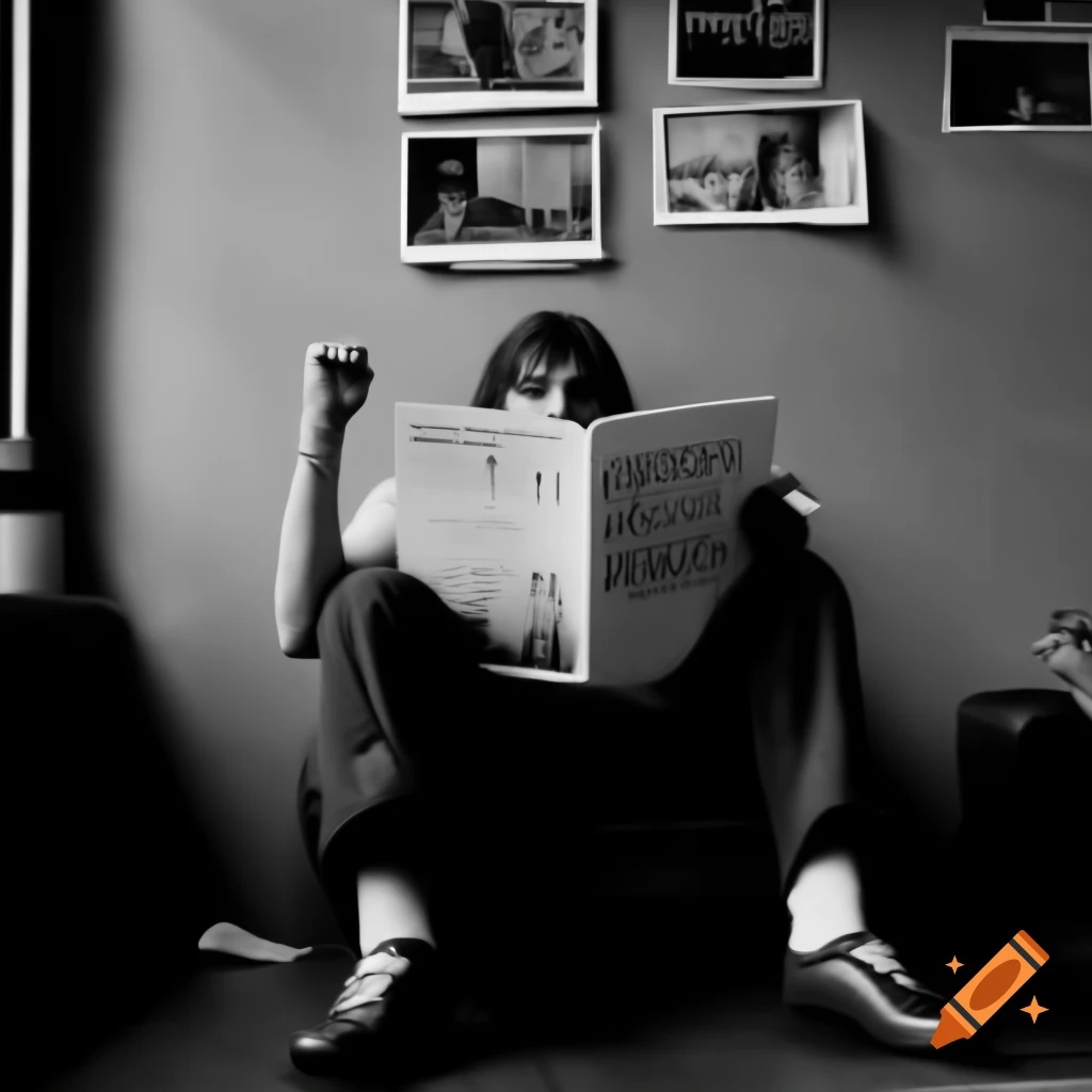 Person reading german magazine on climate activism indoors on Craiyon