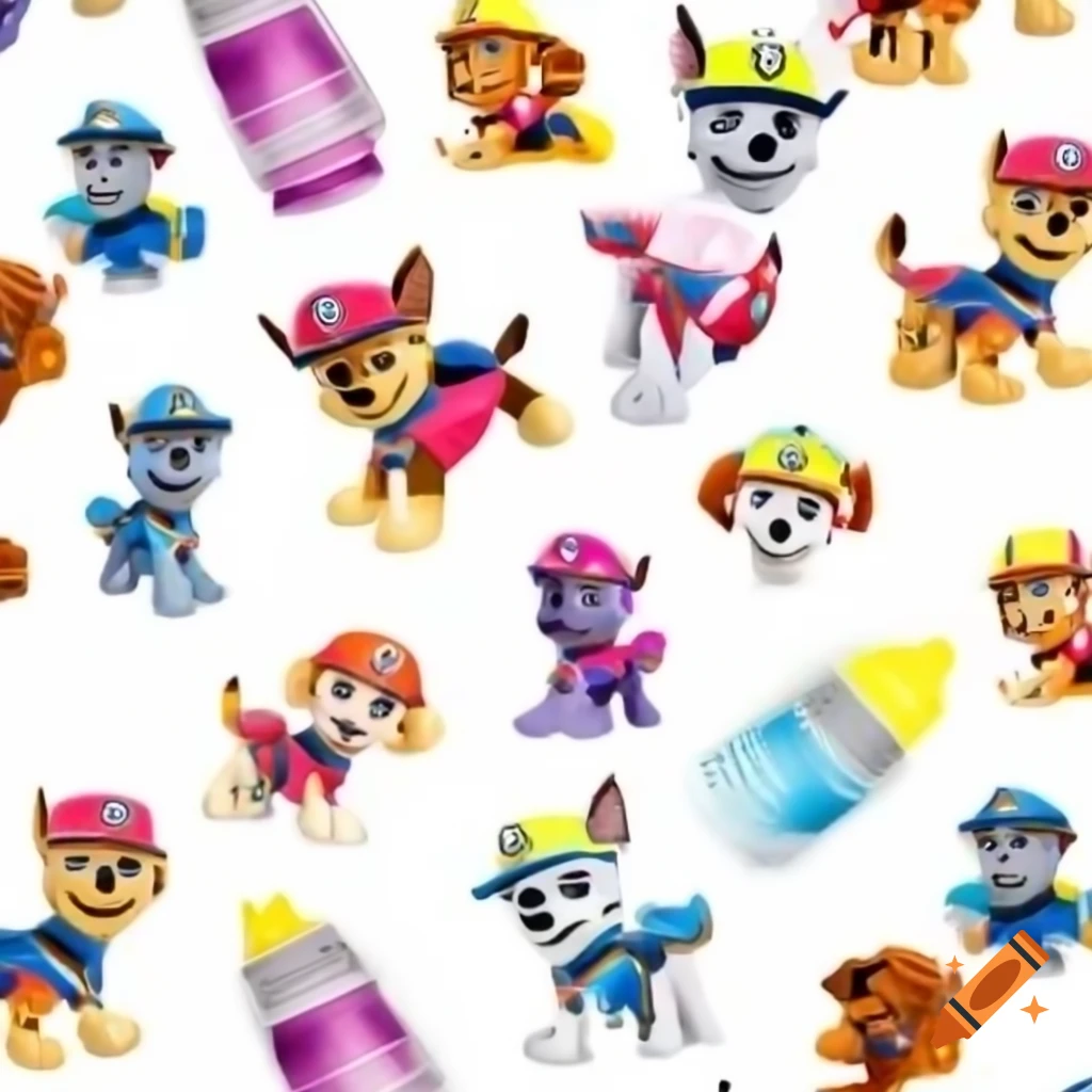 Paw Patrol themed watercolor scrapbook paper design on Craiyon