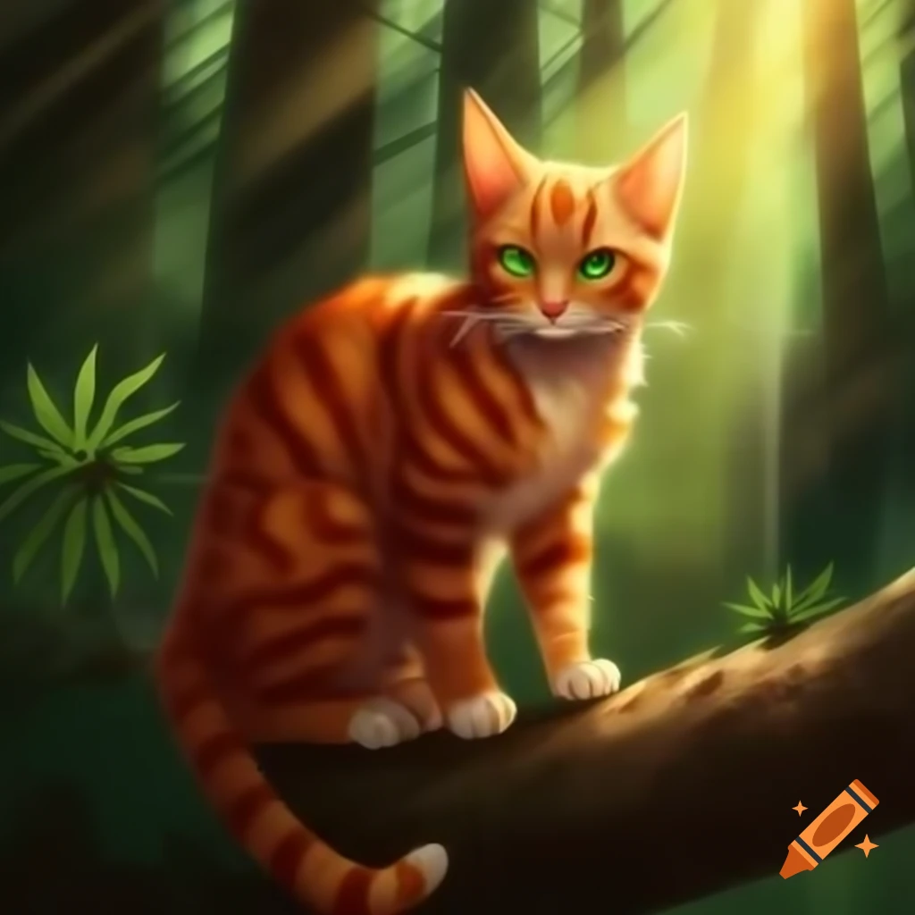 Realistic illustration of fiery orange tabby tom cat inspired by ...