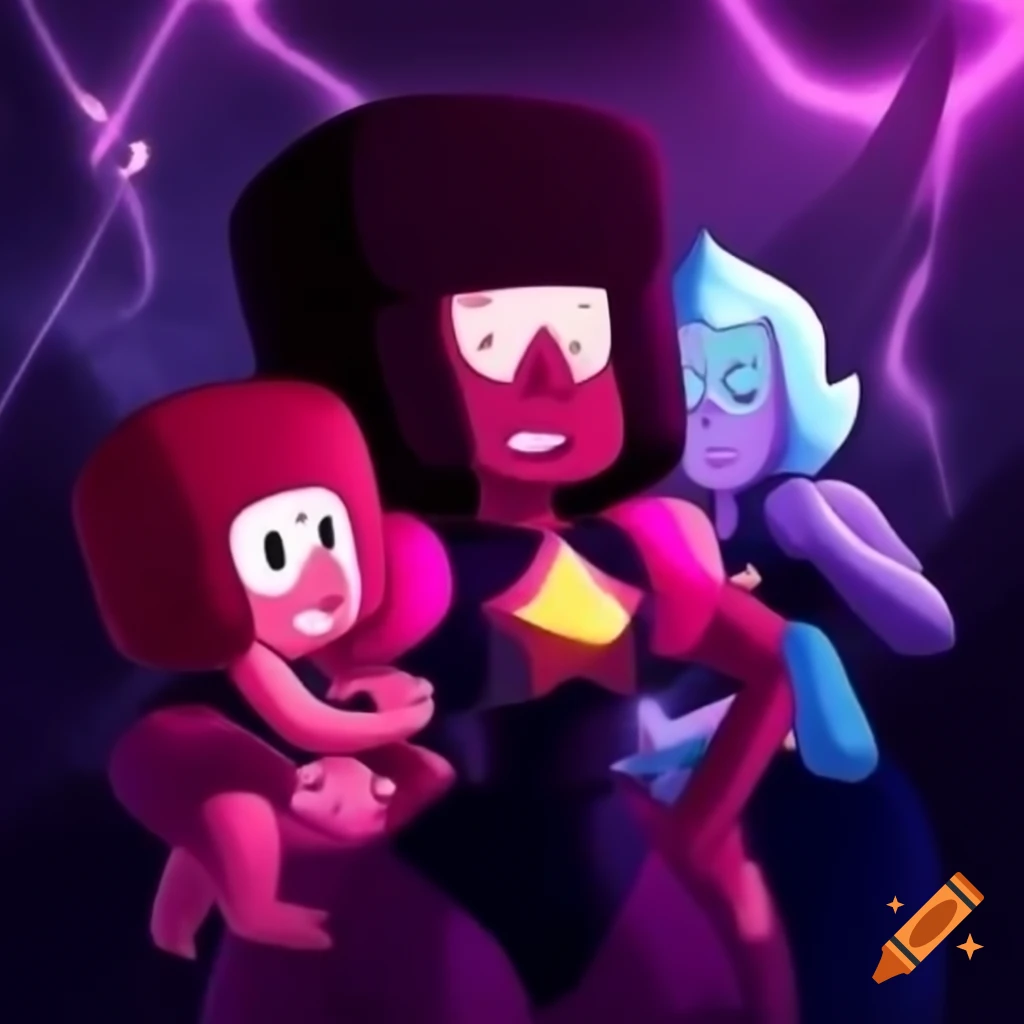 Characters in various Ruby styles from Steven Universe on Craiyon