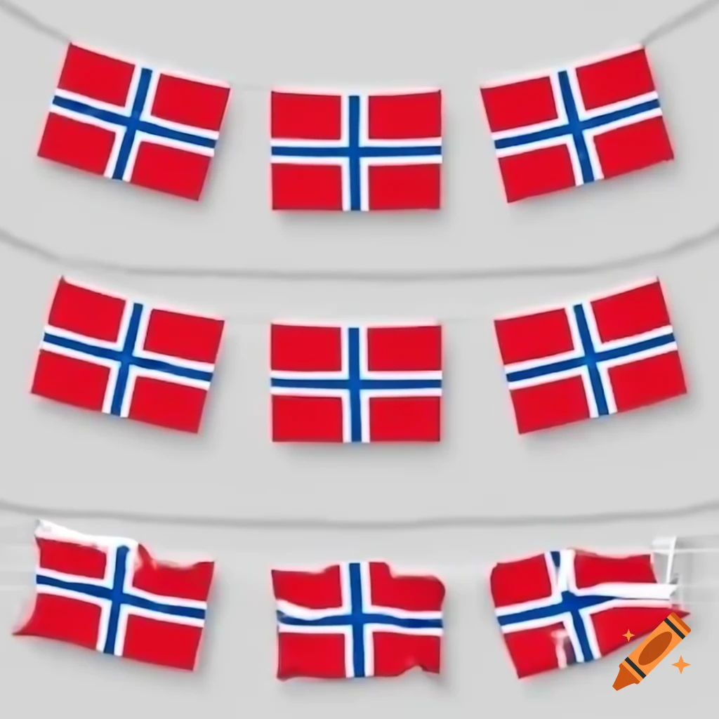 Nordic flags displayed together on Craiyon
