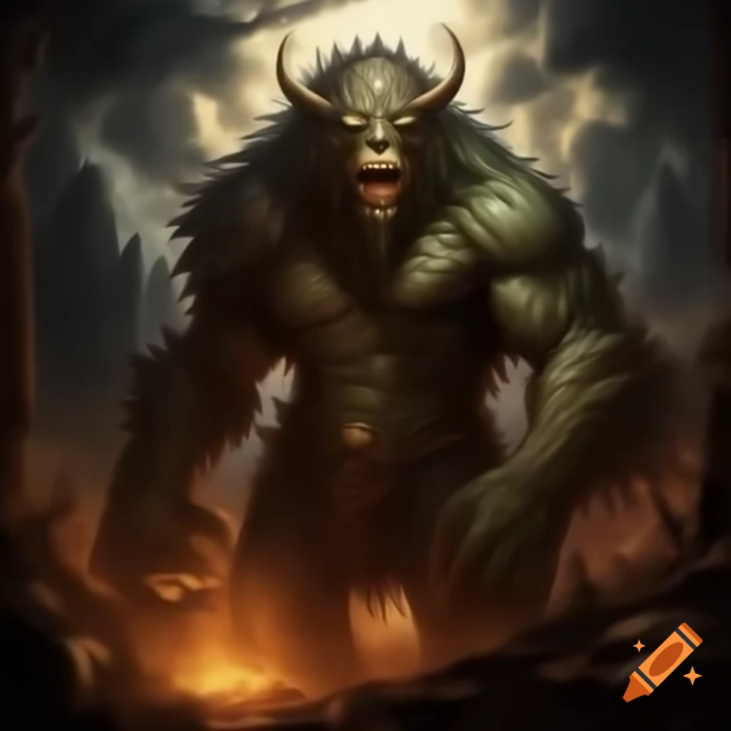 A description of a mysterious monster rising from the abyss on Craiyon