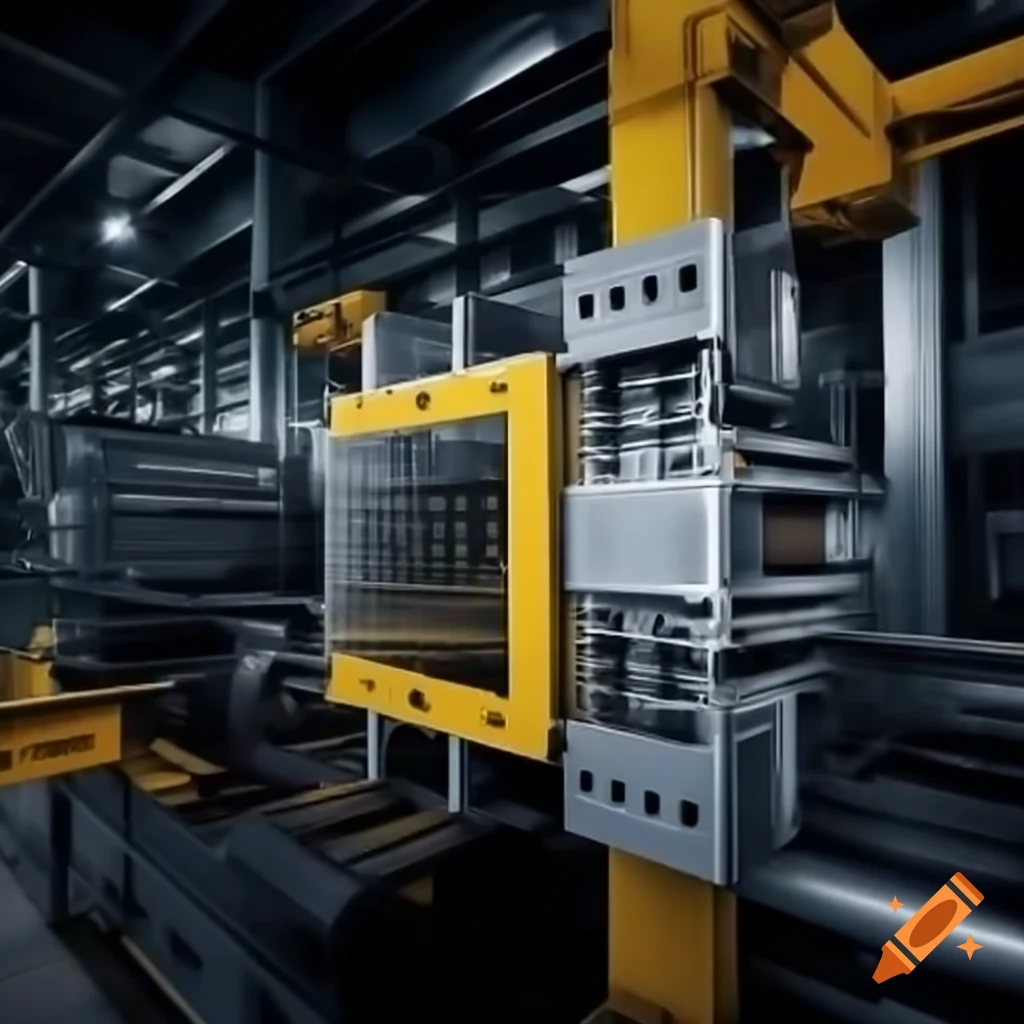 Industrial factory with automation signage on wall on Craiyon