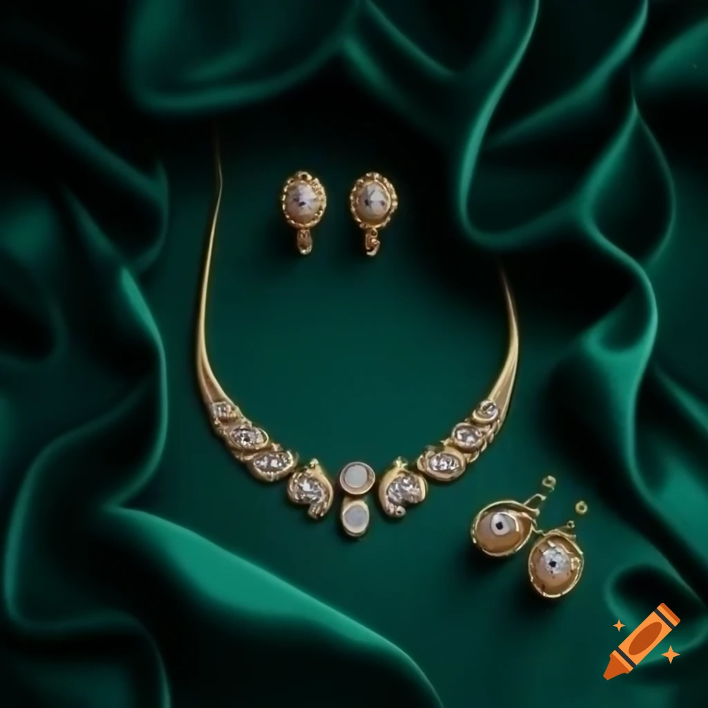 Elegant jewelry poster featuring luxurious diamond necklace, earrings ...