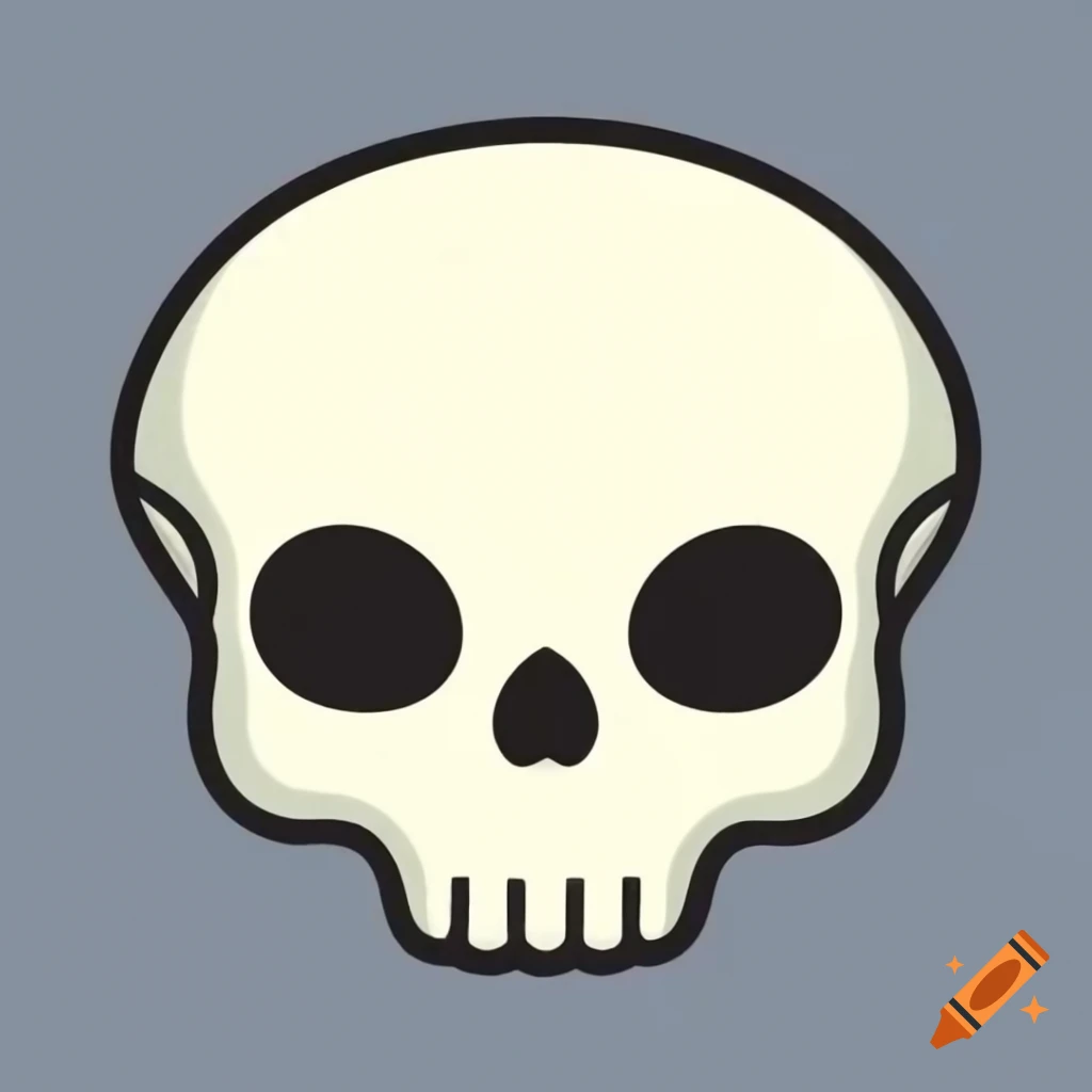 Chibi style skull illustration on Craiyon