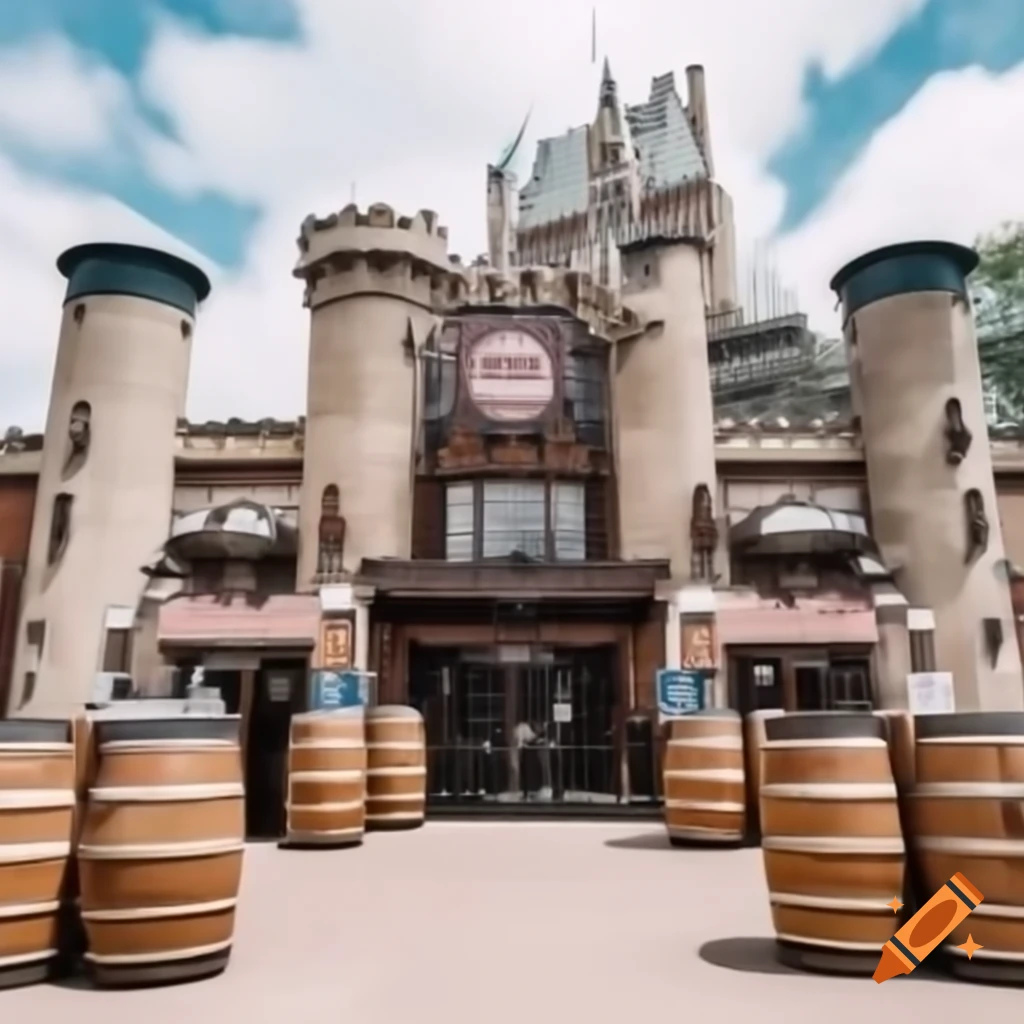 Medieval town called Brewtopia featuring a castle, tavern buildings ...