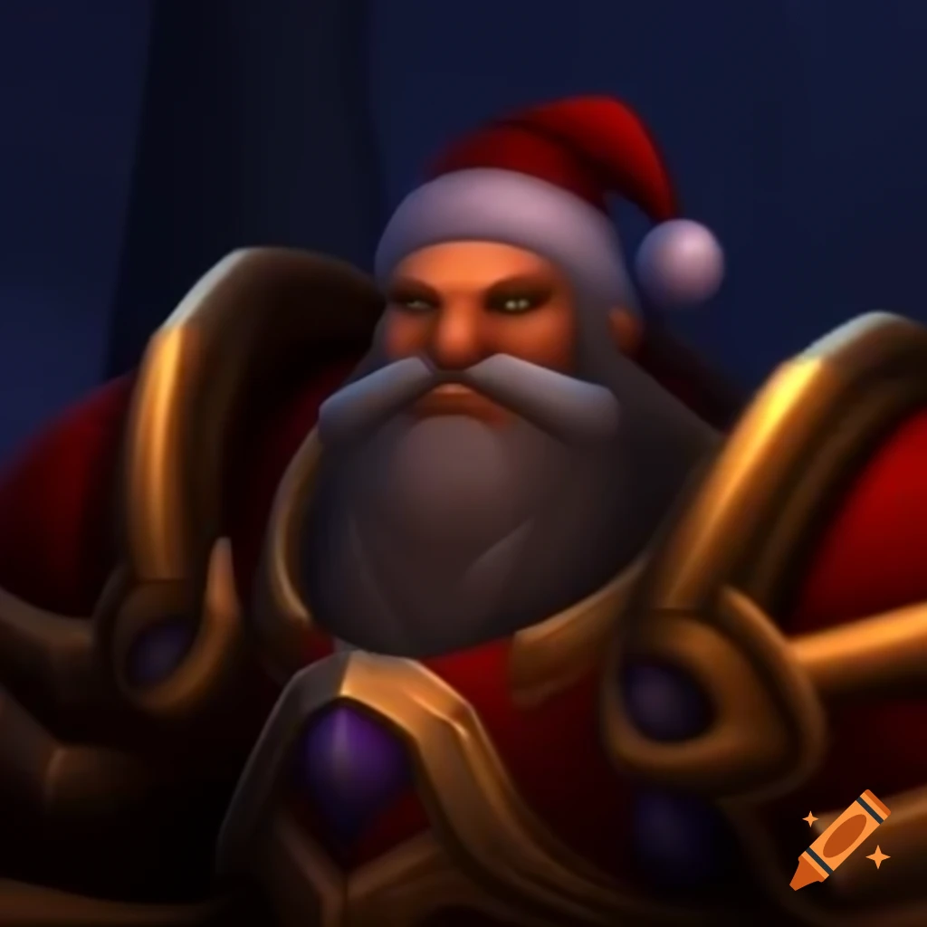Brann bronzebeard in ironforge from world of warcraft dressed as santa ...