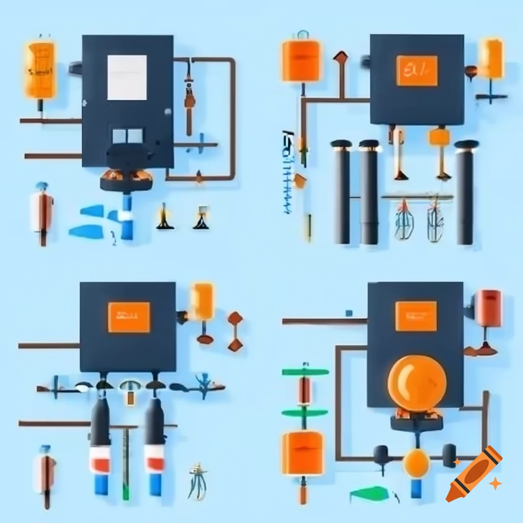Detailed illustration of Main SMART water filtration system made of ...
