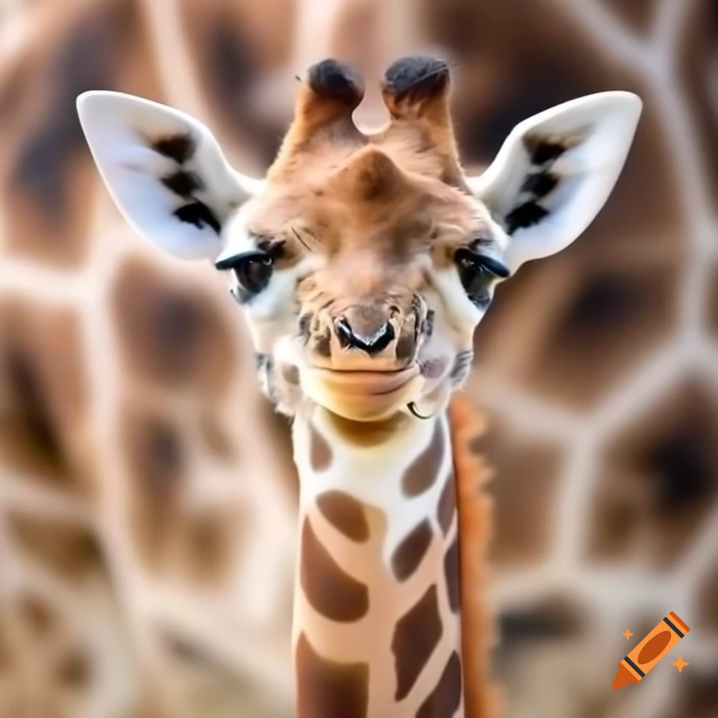 Baby giraffe in a natural setting on Craiyon