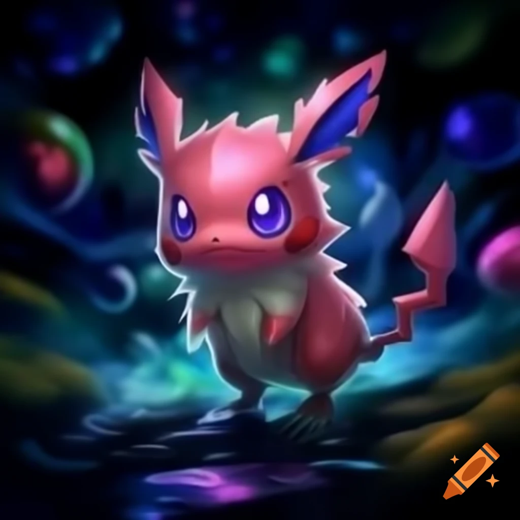 Colorful and psychedelic Pokemon inspired by DMT concepts on Craiyon