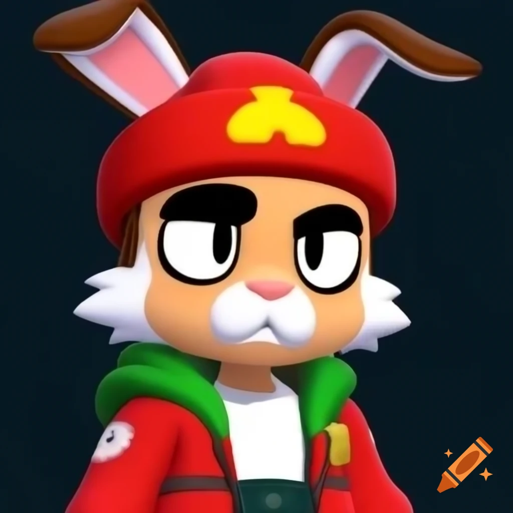 Brawl stars character flanagan, a rabbit with confident expression ...