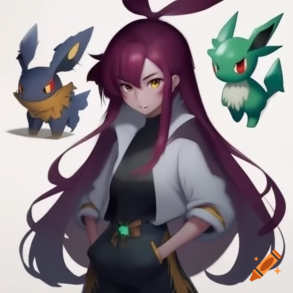 Volo from Pokémon Legends: Arceus with Kishi, a figure with maroon hair ...