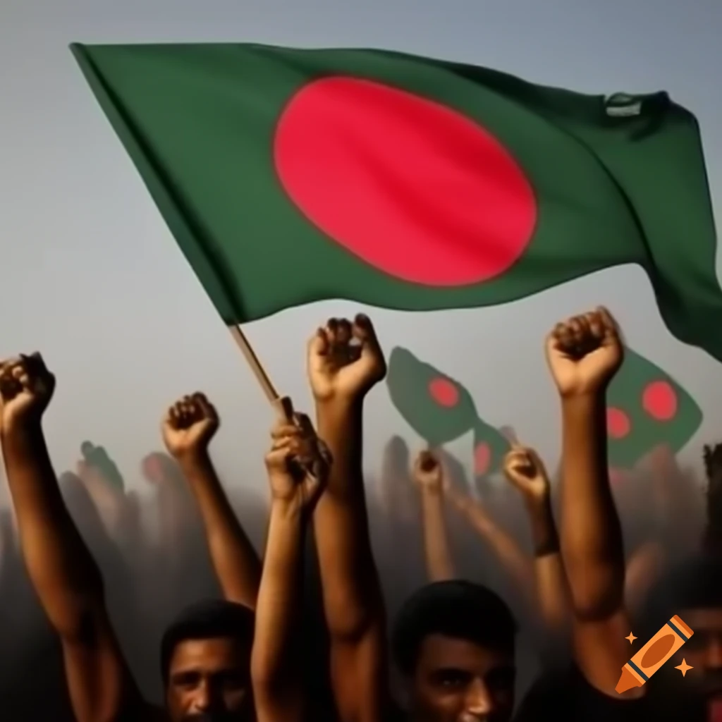 Freedom fighters holding Bangladeshi flag with motivational text for ...