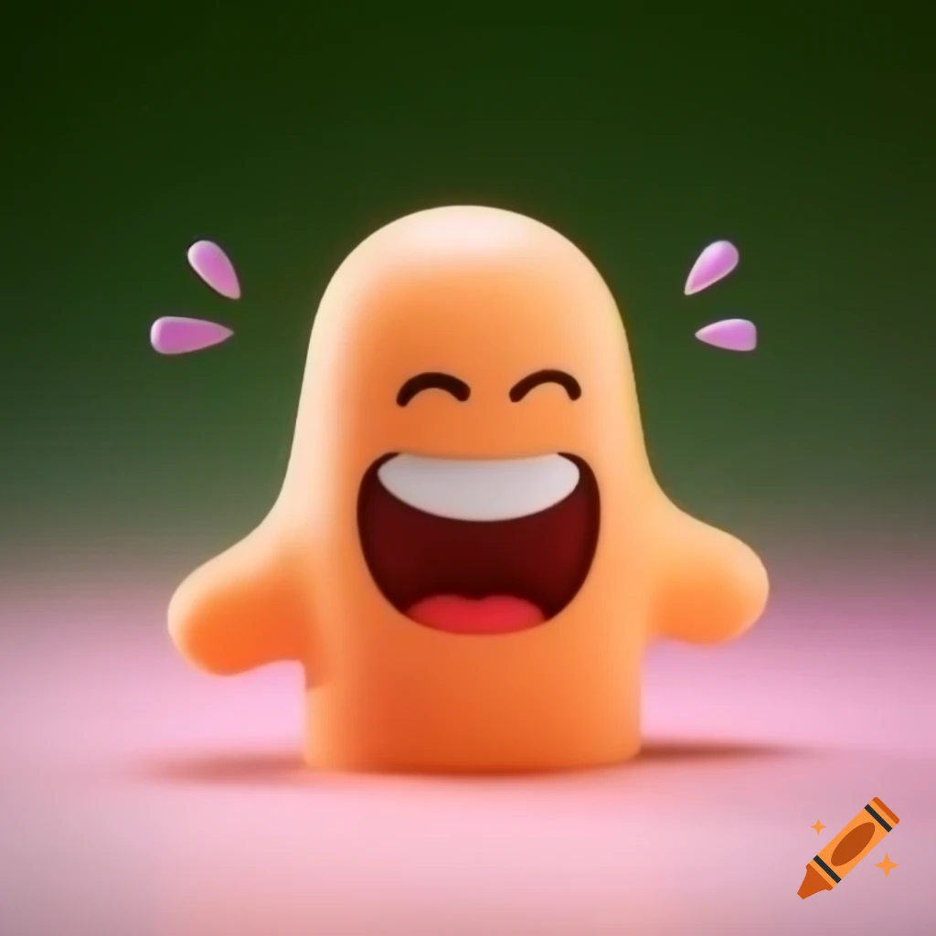 Cartoon finger character laughing with sweat due to extreme mirth on ...