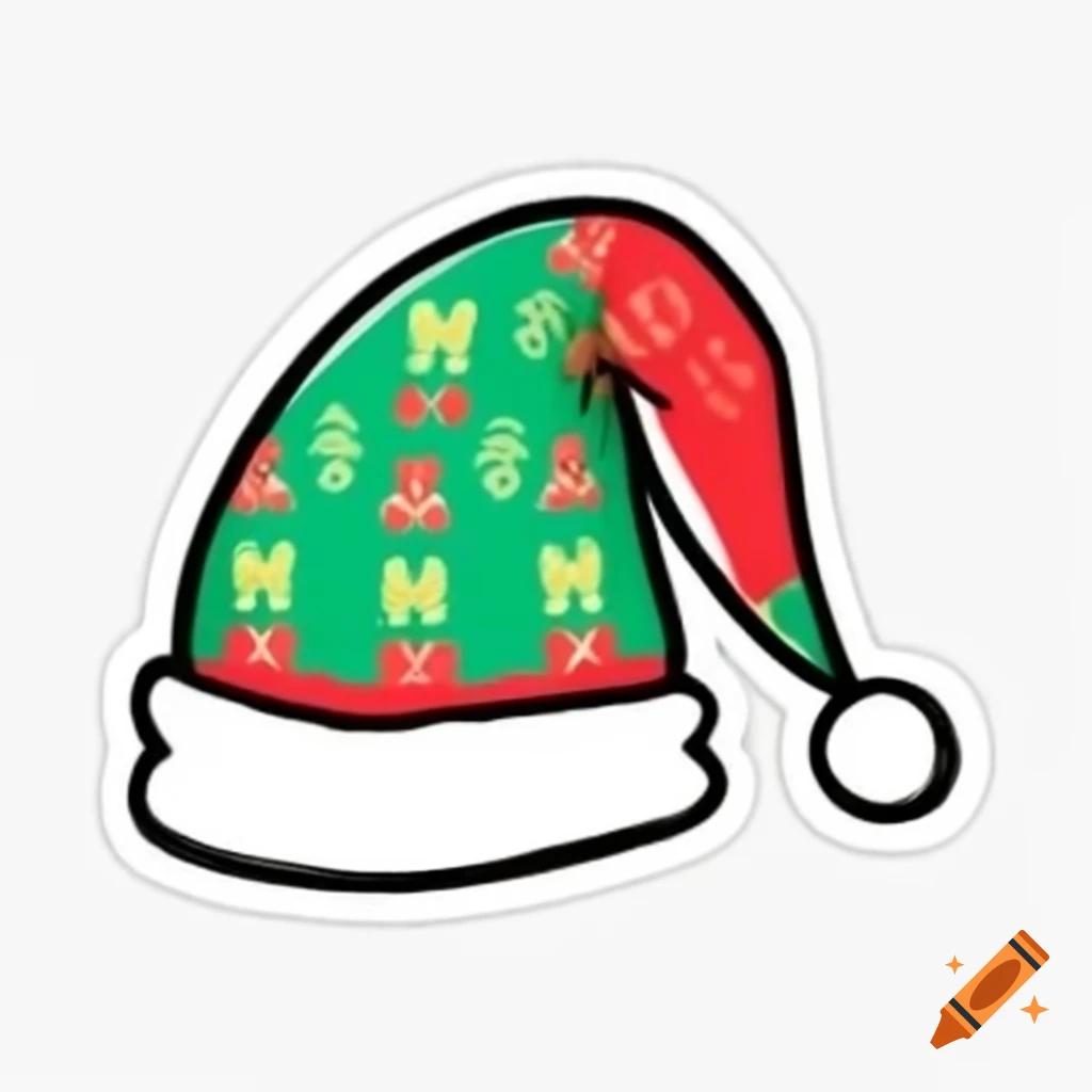 Christmas hat sticker design on Craiyon