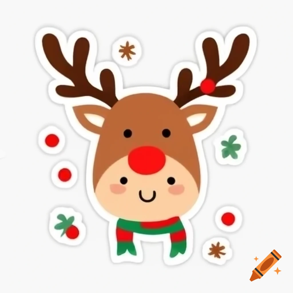 Christmas reindeer sticker design on Craiyon