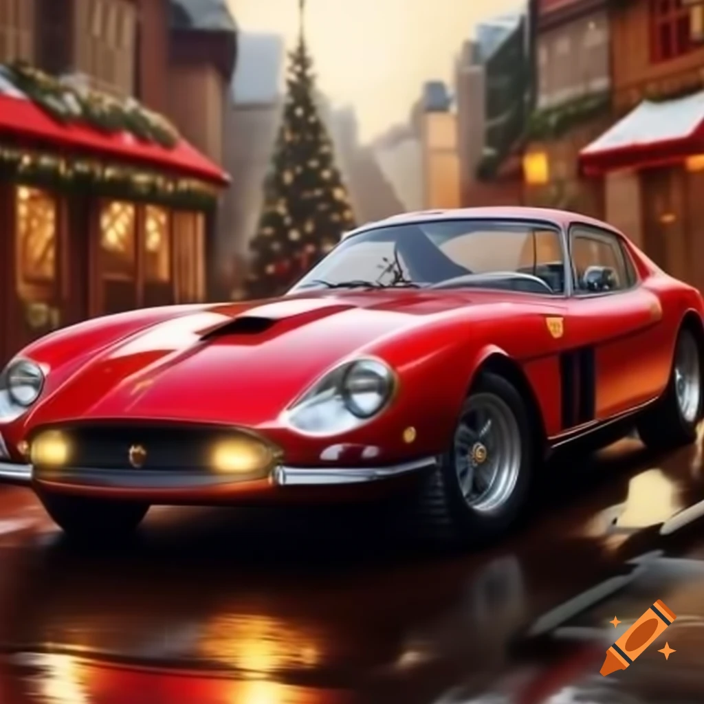 Ferrari decorated for christmas in png format on Craiyon