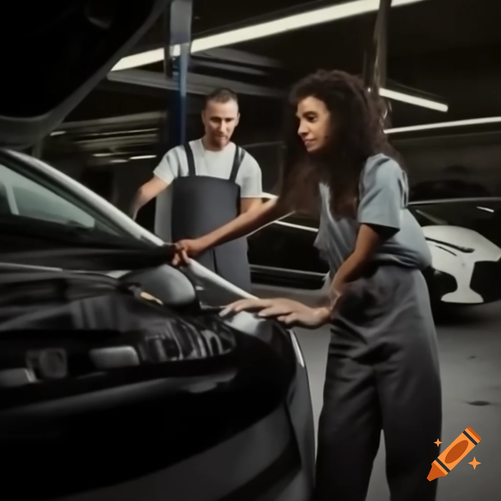 Humorous scene at auto workshop with a woman asking for 710, causing ...