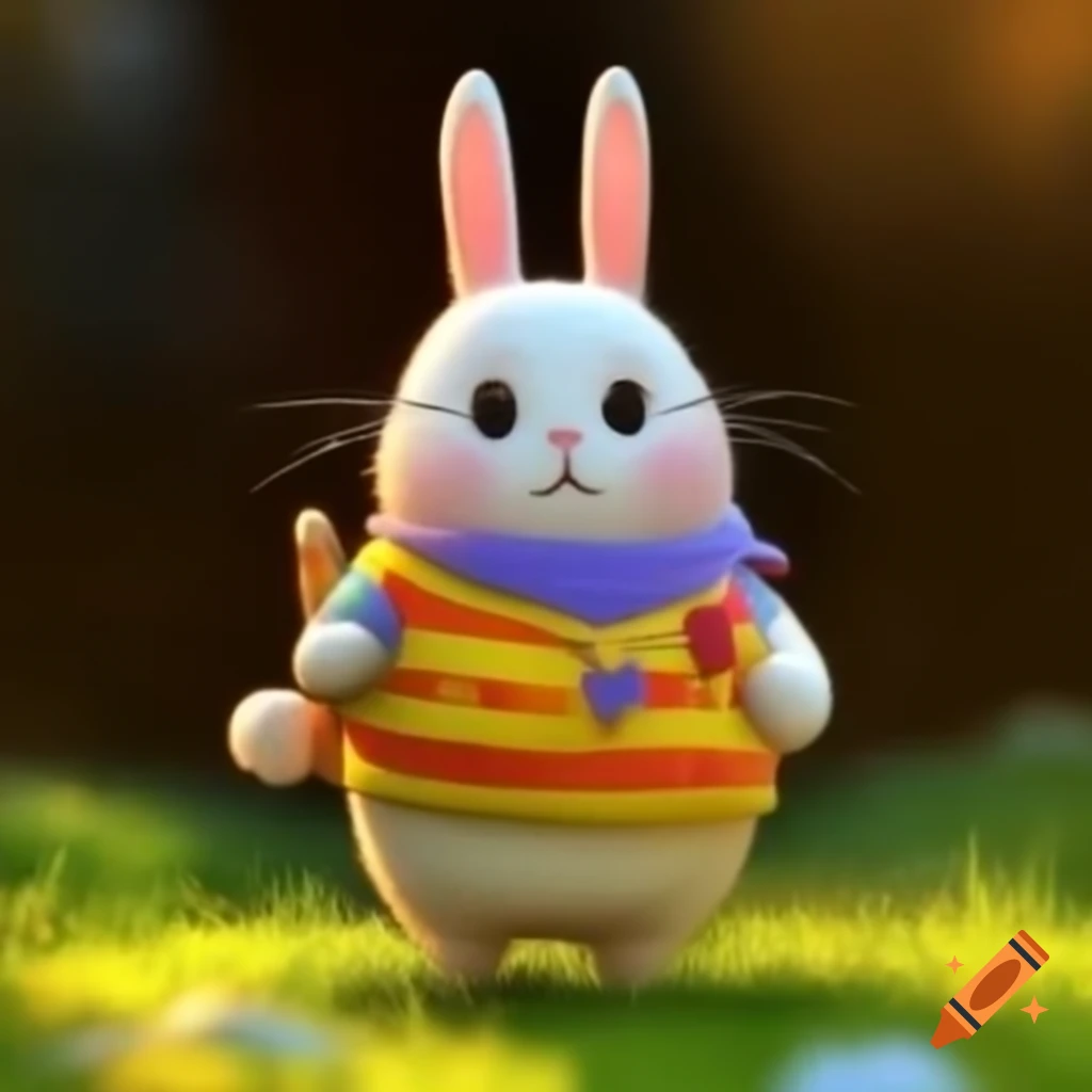 Humanoid rabbit kid in fancy clothing on Craiyon