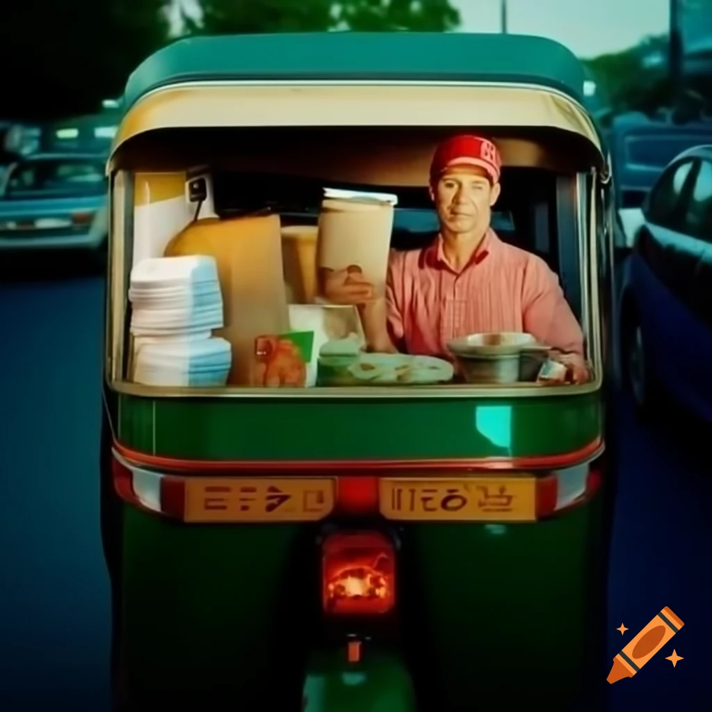 Food delivery guy traveling in auto rickshaw for movie 'the time ...