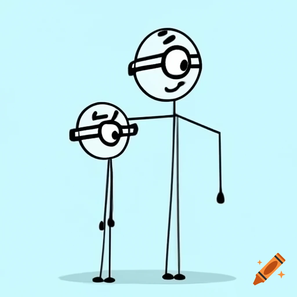 Gender-neutral stickman character wearing glasses on Craiyon