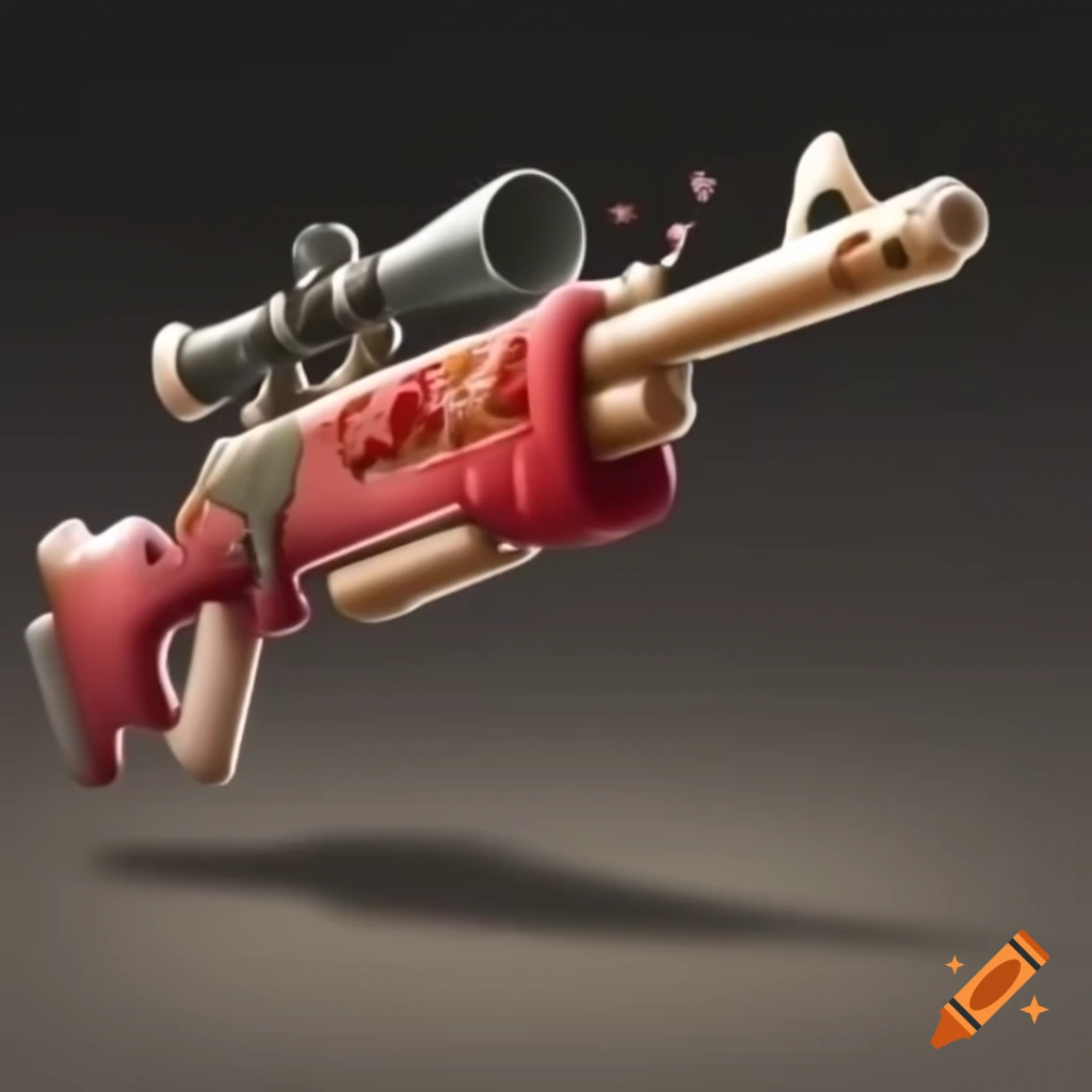 Whimsical dessert-themed sniper rifle design inspired by cakes and ...