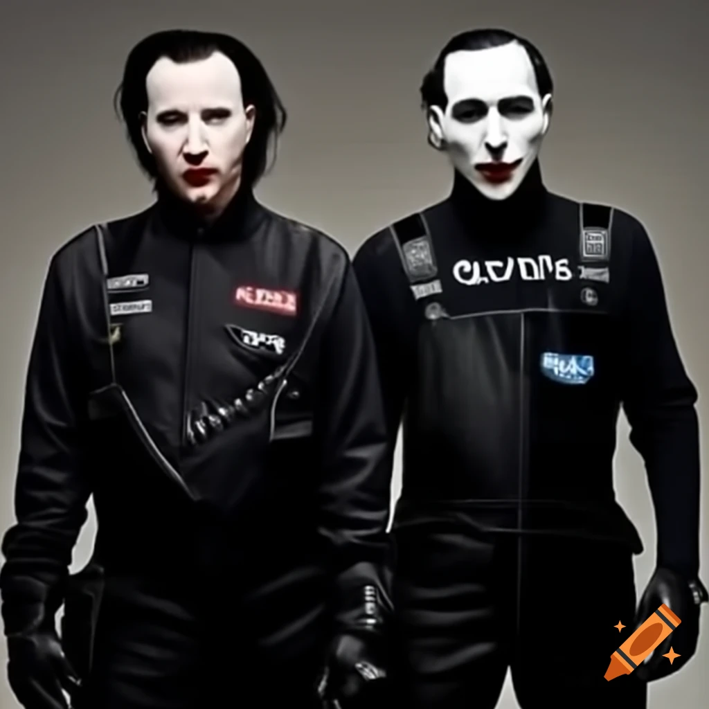 Liam Lawson in Marilyn Manson costume and Marilyn Manson in Red Bull ...