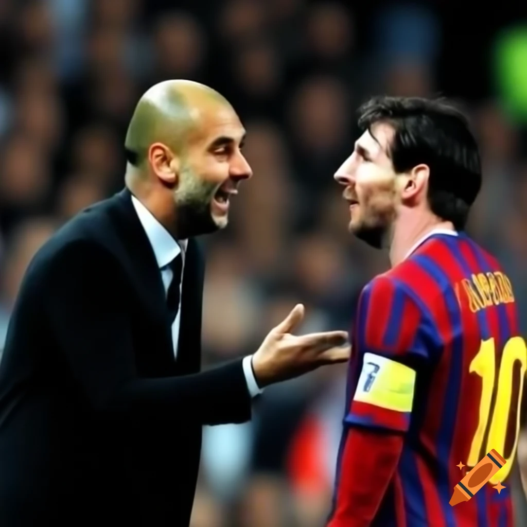Candid moment of pep guardiola and lionel messi showcasing strong bond ...