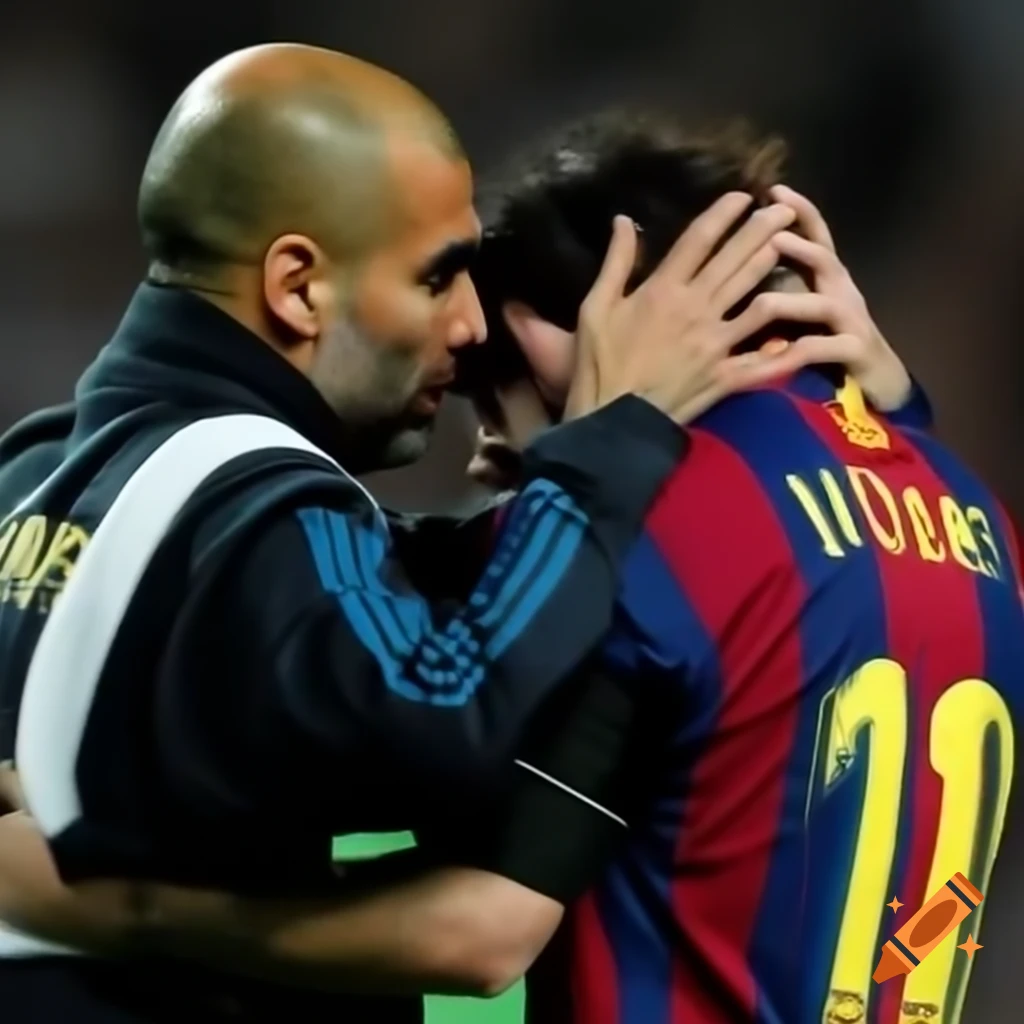 Candid moment of pep guardiola and lionel messi showcasing strong bond ...